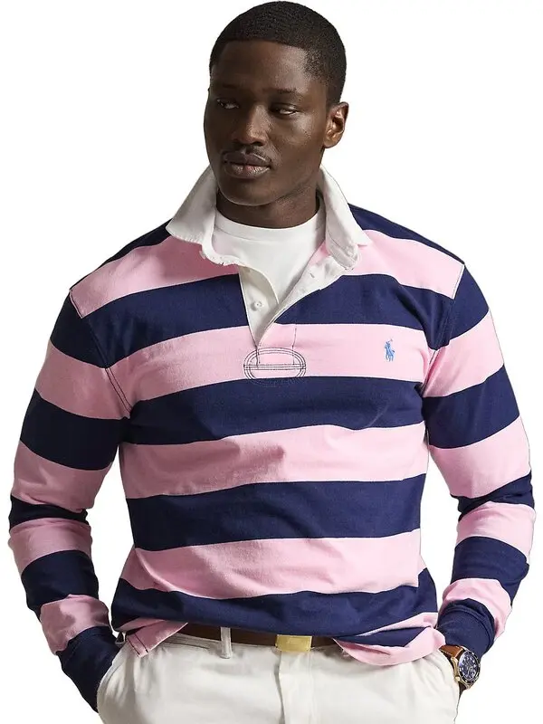 Ralph Lauren The Iconic Rugby Shirt - Carmel Pink/newport Navy
