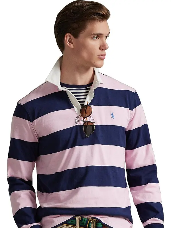 Ralph Lauren The Iconic Rugby Shirt - Carmel Pink/newport Navy