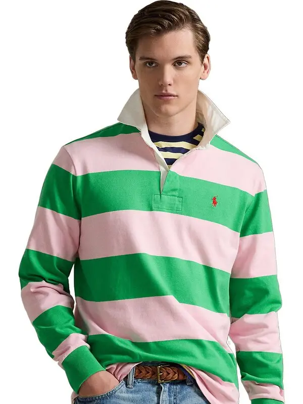 Ralph Lauren The Iconic Rugby Shirt - Garden Pink/summer Emeral