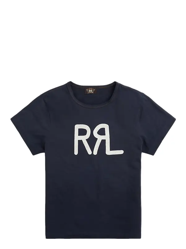 Ralph Lauren Logo Cotton Jersey Tee - Navy/white