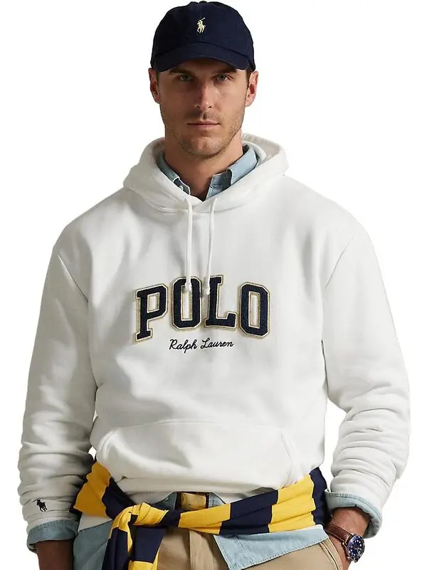 Ralph Lauren Logo Fleece Hoodie - White