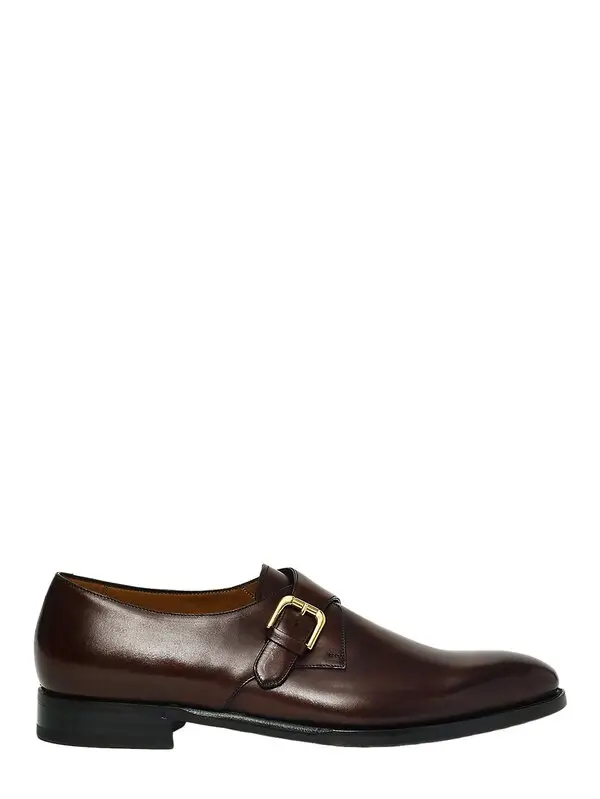Ralph Lauren Darnell Calf Monk-strap Shoe - Dark Brown