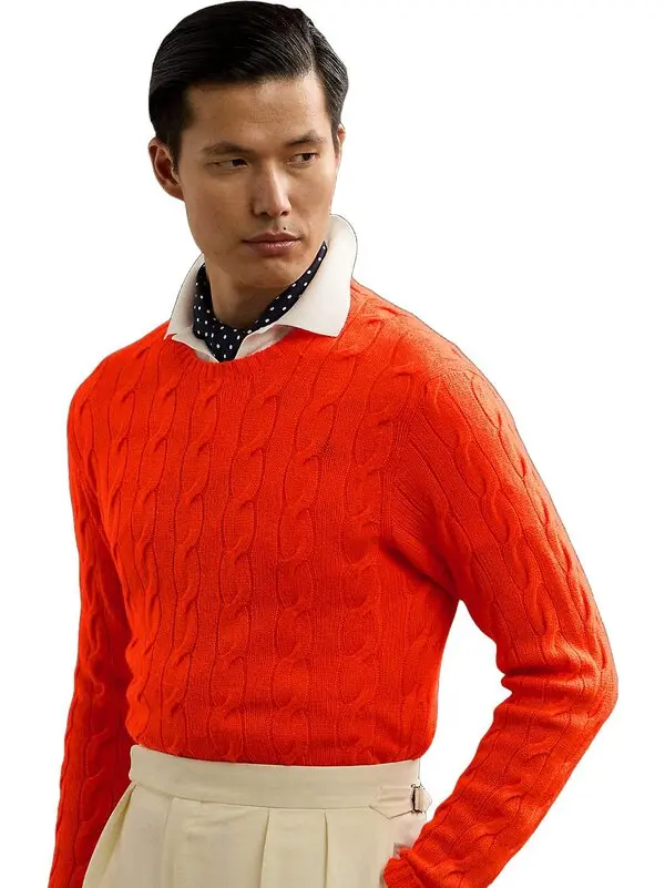 Ralph Lauren Cable-knit Cashmere Sweater - Bittersweet