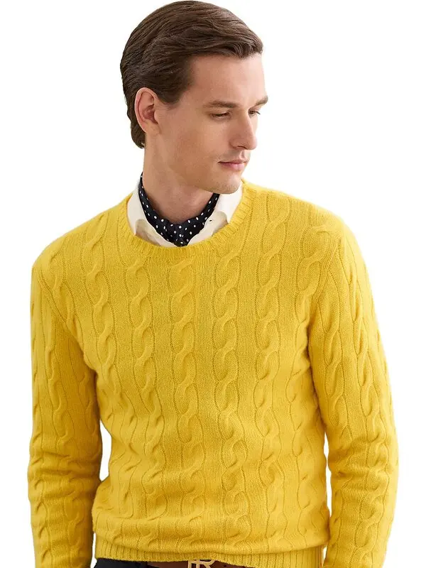 Ralph Lauren Cable-knit Cashmere Sweater - Classic Lemon Yellow