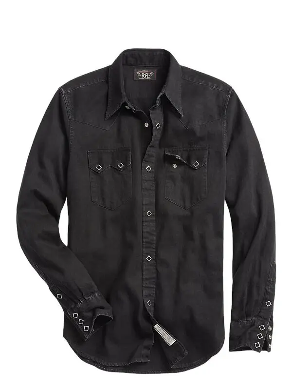 Ralph Lauren Slim Fit Denim Western Shirt - Black