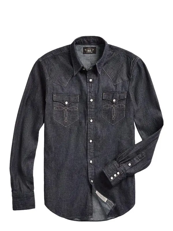 Ralph Lauren Slim Fit Denim Western Shirt - Rinse