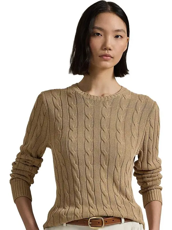 Ralph Lauren Cable-knit Crewneck Sweater - Tan