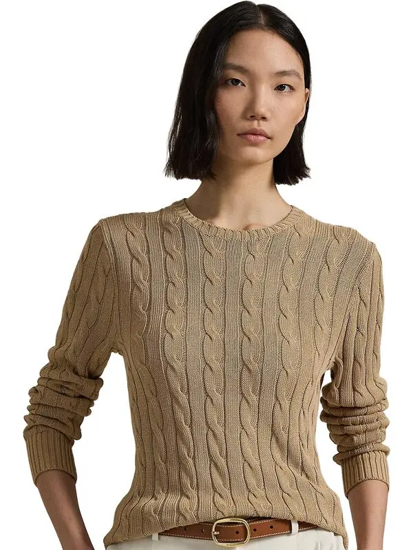 Ralph Lauren Cable-knit Crewneck Sweater - Tan