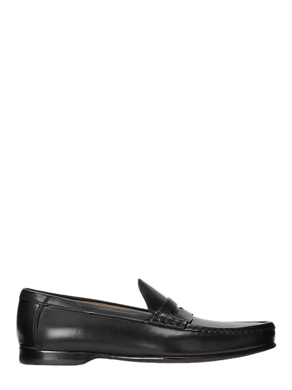 Ralph Lauren Chalmers Burnished Calfskin Penny Loafer - Black