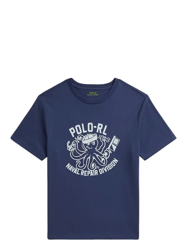 Ralph Lauren Cotton Jersey Graphic Tee - Light Navy