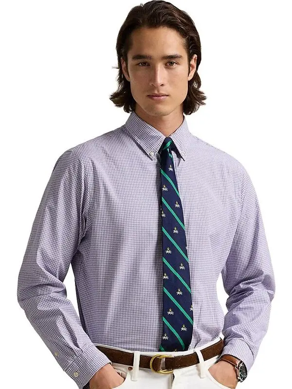 Ralph Lauren Classic Fit Plaid Poplin Shirt - Purple Navy Multi
