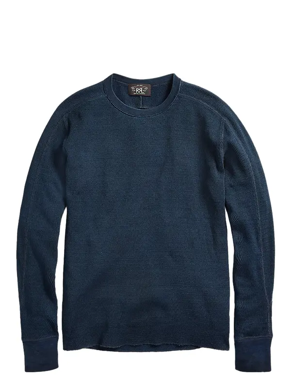 Ralph Lauren Indigo Jacquard-knit Crewneck - Rinsed Blue Indigo