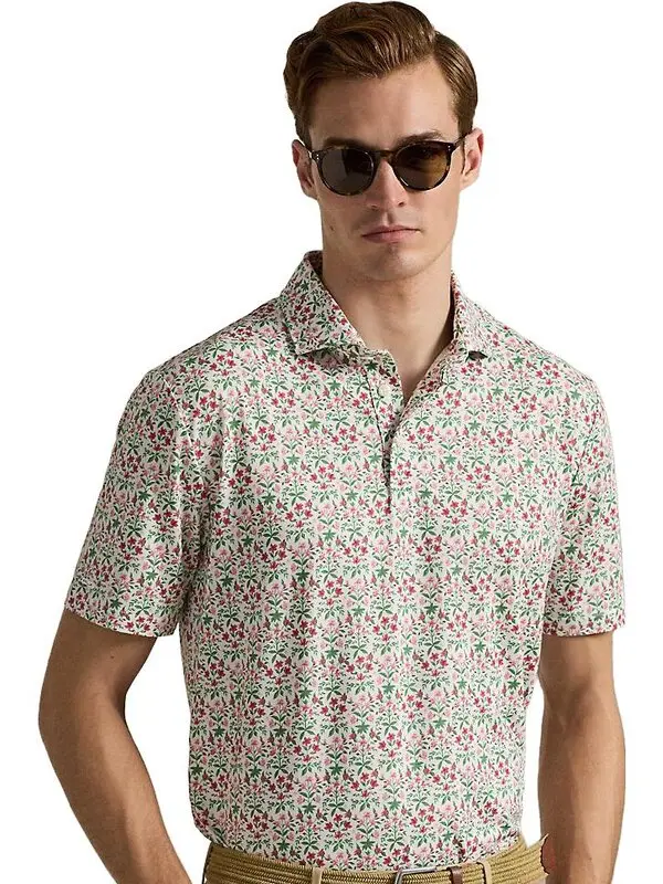 Ralph Lauren Classic Fit Performance Polo Shirt - Ceramic White Floral