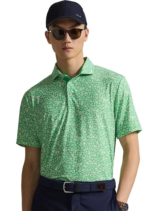 Ralph Lauren Classic Fit Performance Polo Shirt - Classic Kelly Ditsy Hibiscus