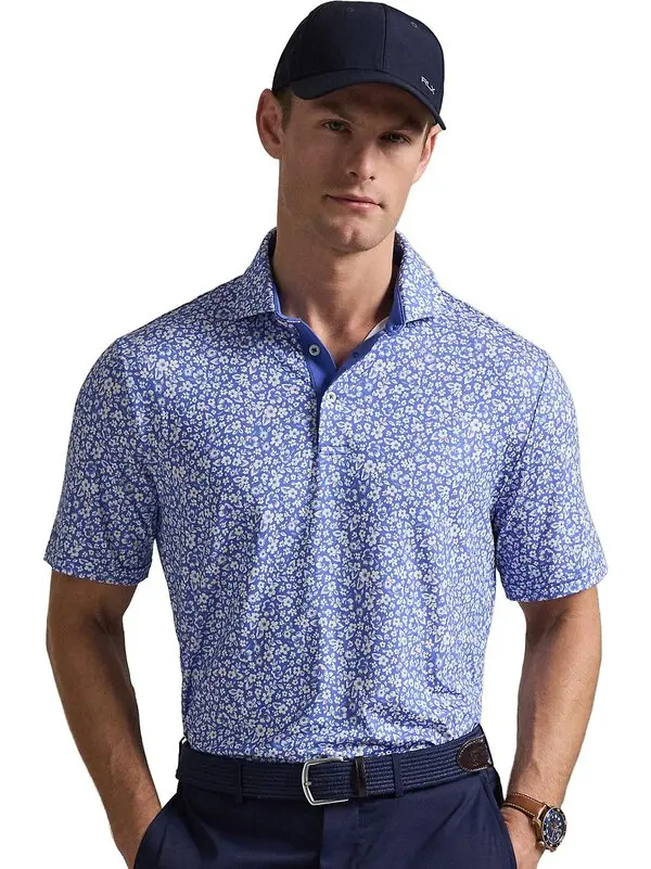 Ralph Lauren Classic Fit Performance Polo Shirt - Maidstone Blue Ditsy Hibiscus
