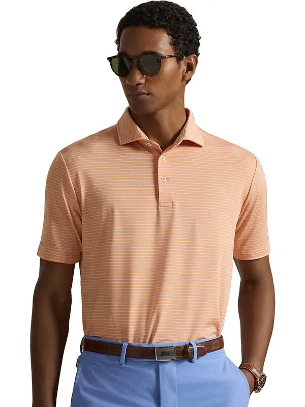 Ralph Lauren Classic Fit Performance Polo Shirt - Pompano Orange/office Blue