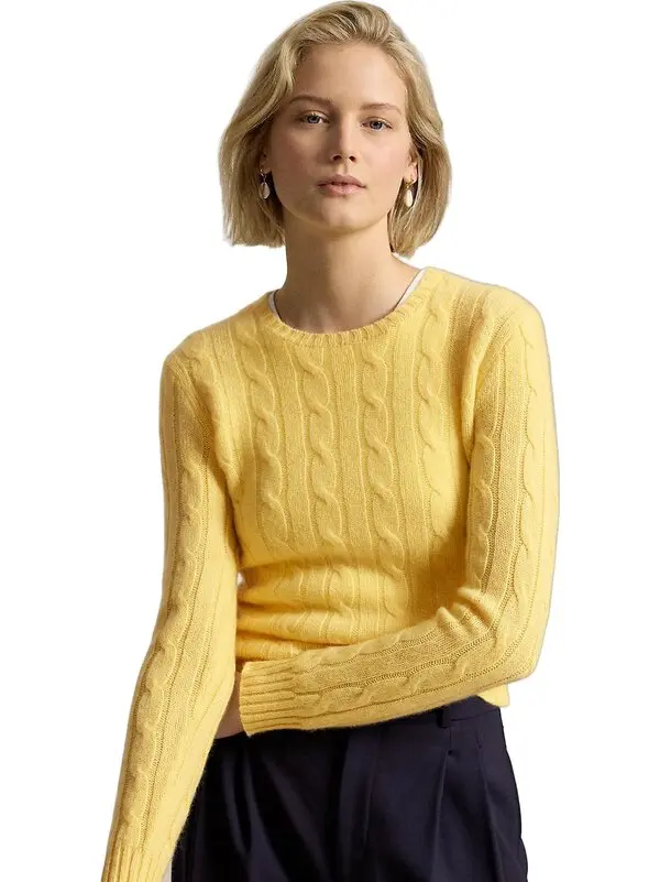 Ralph Lauren Iconic Cable-knit Cashmere Sweater - Fall Yellow