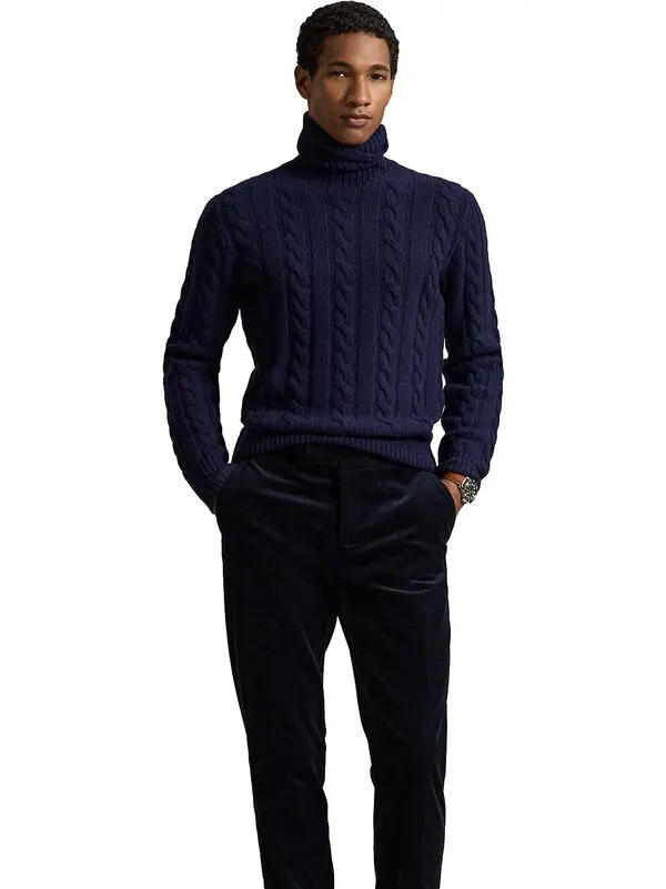 Ralph Lauren Cable-knit Wool-cashmere Sweater - Hunter Navy