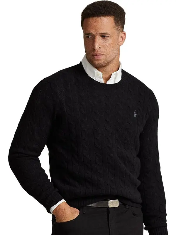 Ralph Lauren Cable-knit Wool-cashmere Sweater - Polo Black