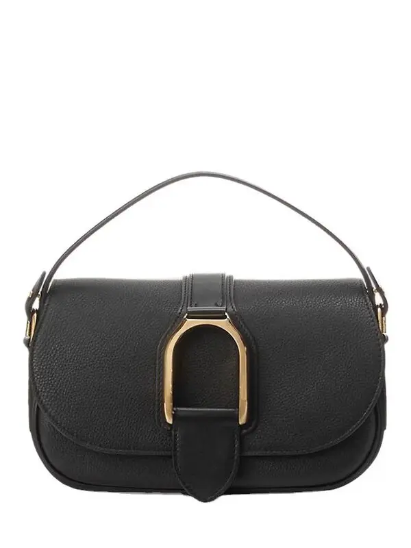 Ralph Lauren Welington Calfskin Shoulder Bag - Black