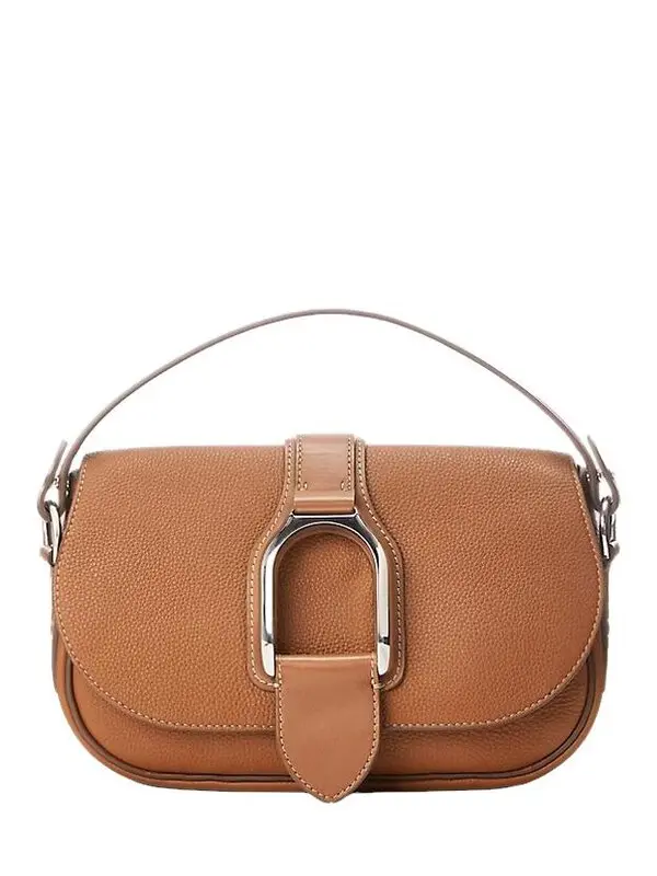 Ralph Lauren Welington Calfskin Shoulder Bag - Rl Gold