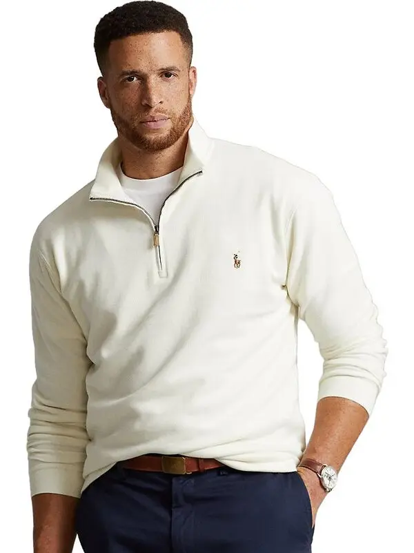 Ralph Lauren Estate-rib Quarter-zip Pullover - Parchment Cream