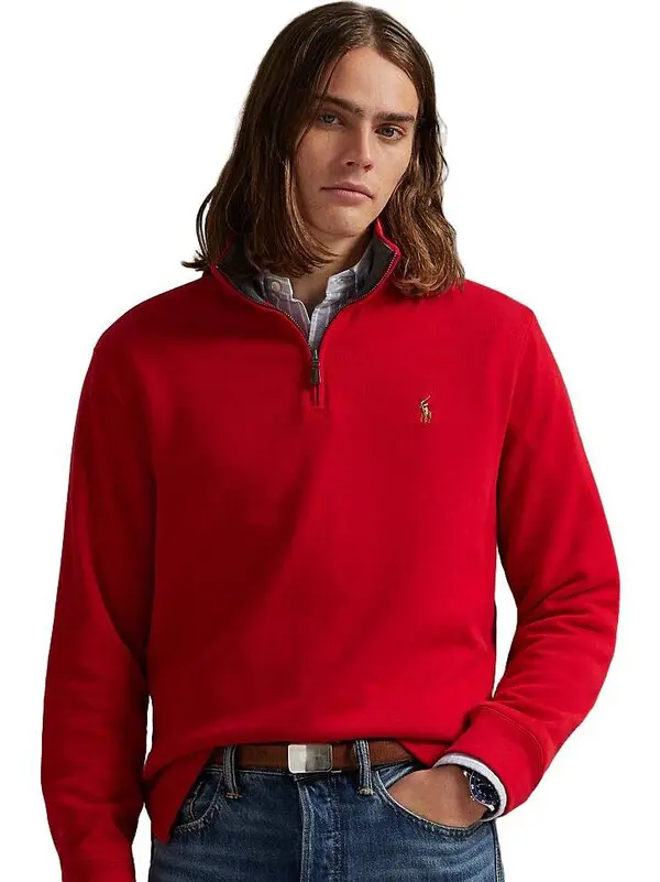 Ralph Lauren Estate-rib Quarter-zip Pullover - Rl 2000 Red