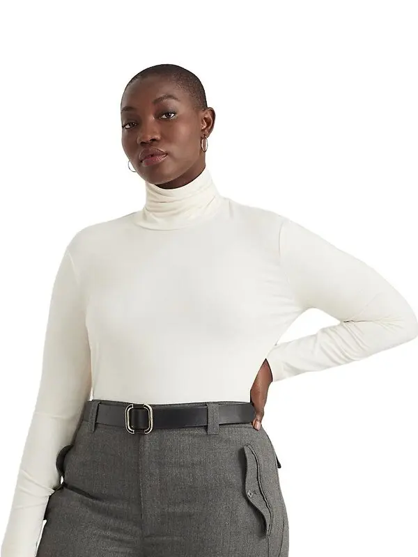 Ralph Lauren Jersey Turtleneck - Mascarpone Cream