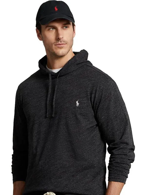 Ralph Lauren Jersey Hooded T-shirt - Black Marl Heather