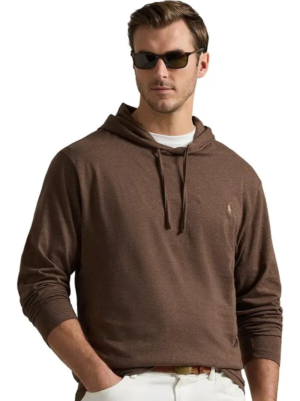 Ralph Lauren Jersey Hooded T-shirt - Nutmeg Brown Heather