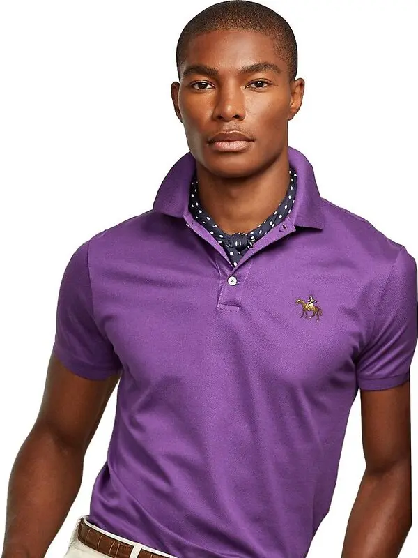 Ralph Lauren Custom Slim Fit Piqué Polo Shirt - Bright Purple