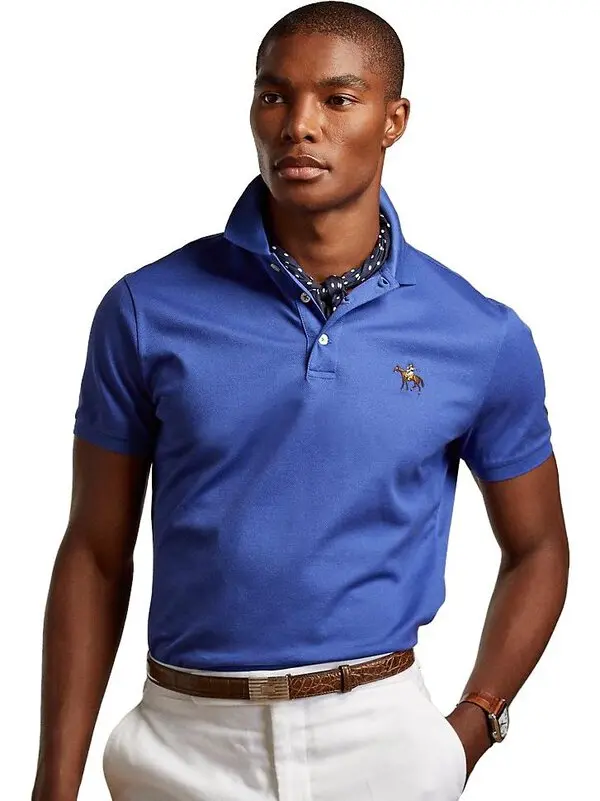 Ralph Lauren Custom Slim Fit Piqué Polo Shirt - Classic Copen Blue