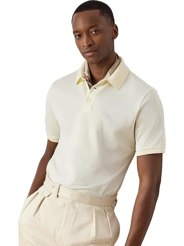 Ralph Lauren Custom Slim Fit Piqué Polo Shirt - Classic Cream