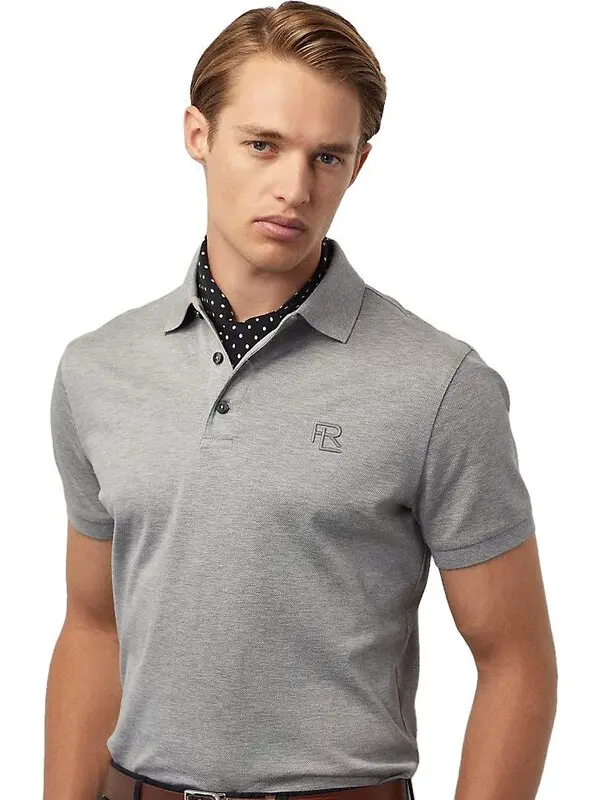 Ralph Lauren Custom Slim Fit Piqué Polo Shirt - Classic Lt Grey Heather