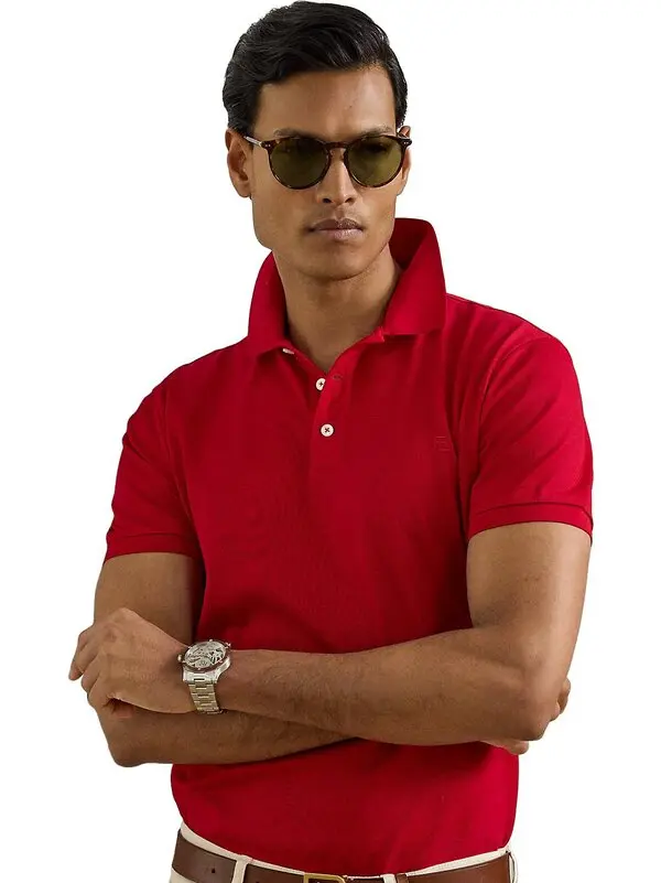 Ralph Lauren Custom Slim Fit Piqué Polo Shirt - Classic Red
