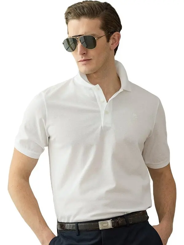 Ralph Lauren Custom Slim Fit Piqué Polo Shirt - Classic White