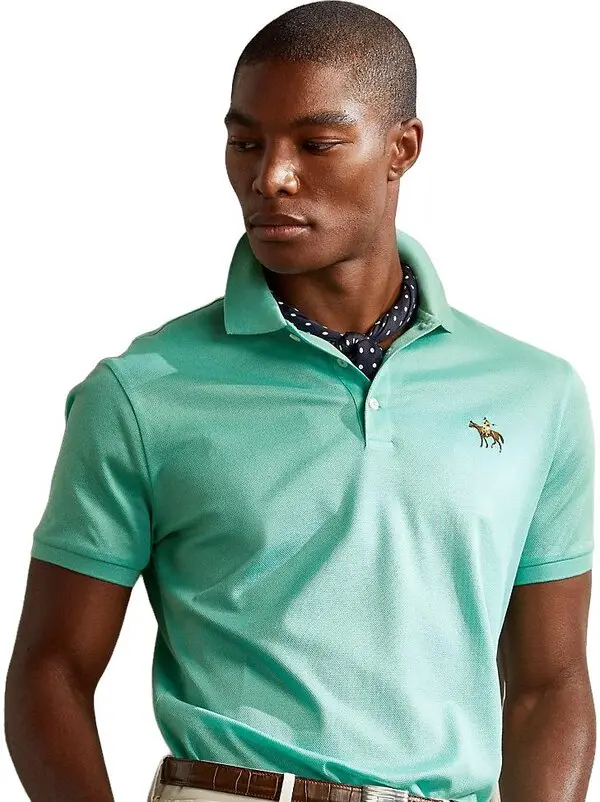Ralph Lauren Custom Slim Fit Piqué Polo Shirt - Sea Glass Green
