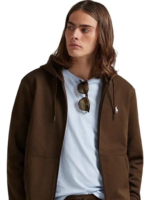 Ralph Lauren Double-knit Full-zip Hoodie - Branch Brown
