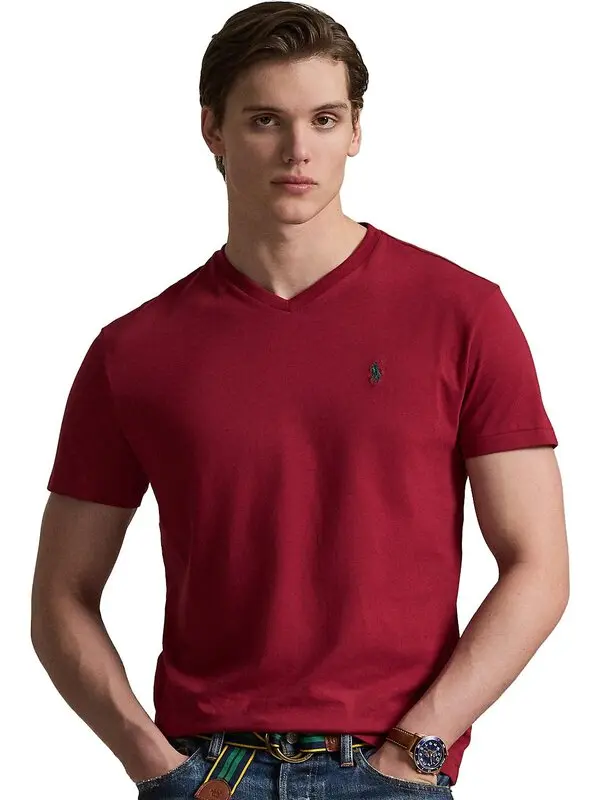 Ralph Lauren Classic Fit Jersey V-neck T-shirt - Heritage Red