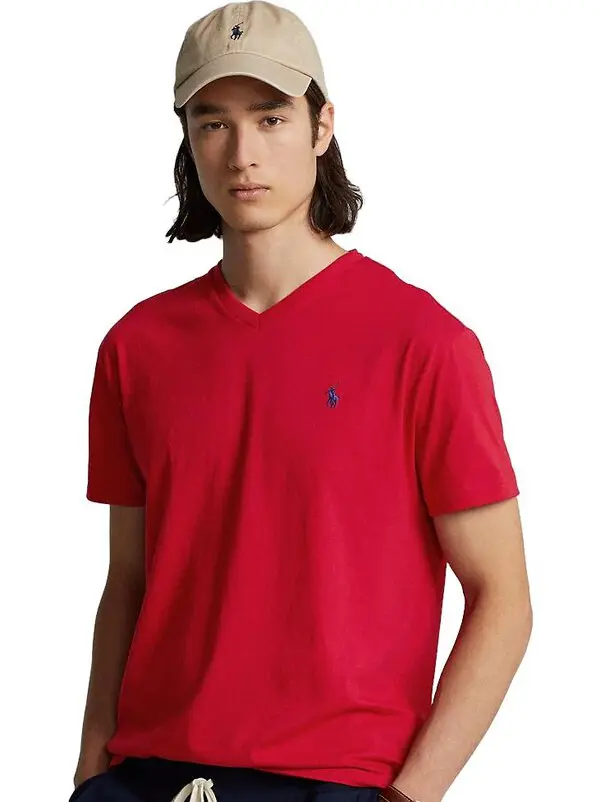 Ralph Lauren Classic Fit Jersey V-neck T-shirt - Rl 2000 Red