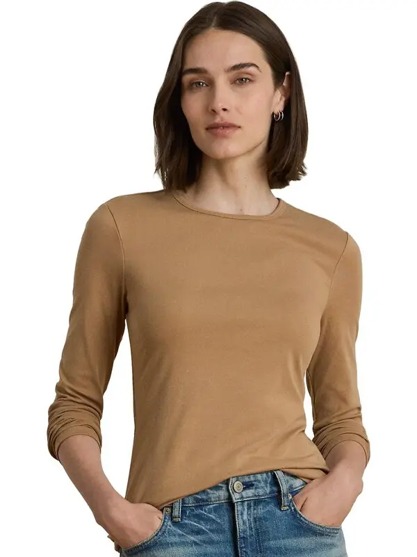 Ralph Lauren Stretch Cotton Long-sleeve Tee - Classic Camel
