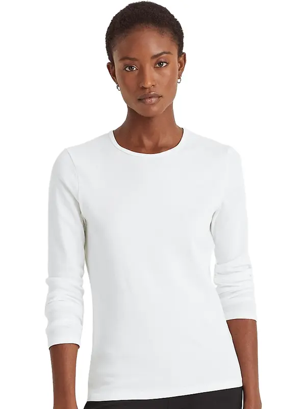Ralph Lauren Stretch Cotton Long-sleeve Tee - White
