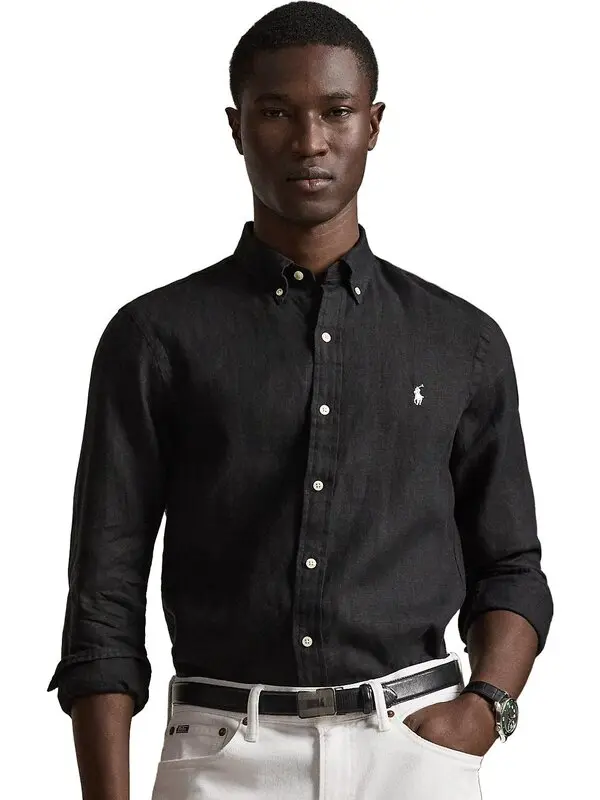 Ralph Lauren Slim Fit Linen Shirt - Polo Black