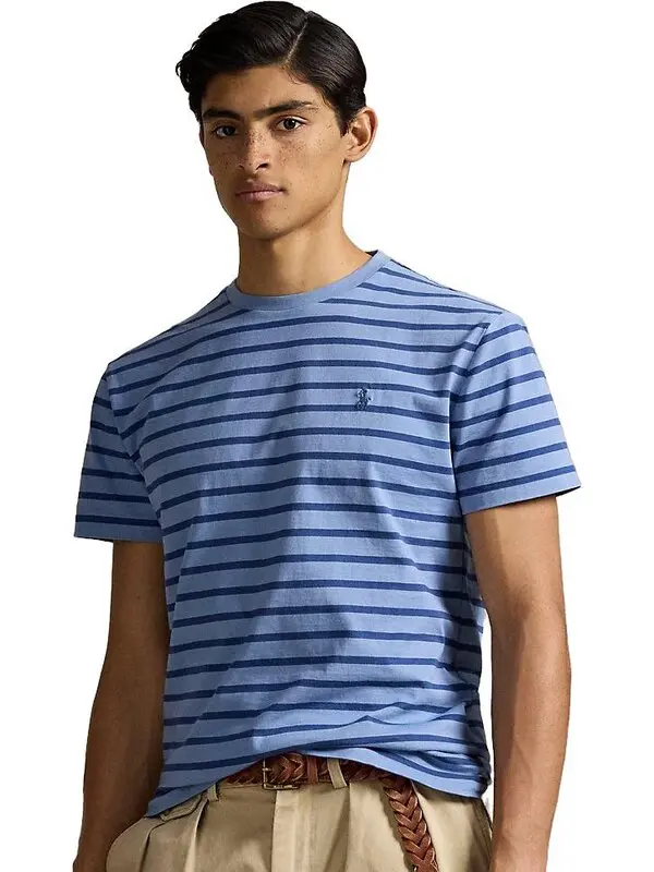 Ralph Lauren Classic Fit Striped Jersey T-shirt - Channel Blue/old Royal