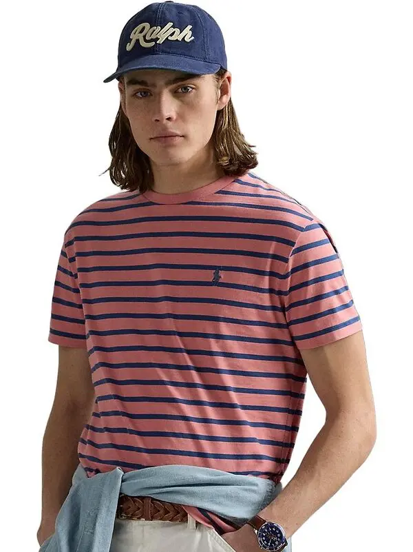 Ralph Lauren Classic Fit Striped Jersey T-shirt - Desert Rose/old Royal