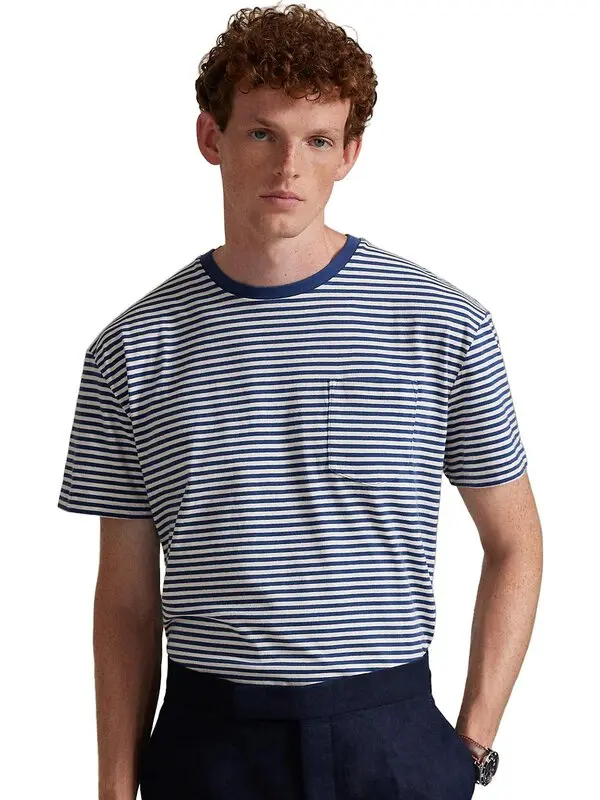 Ralph Lauren Classic Fit Striped Jersey T-shirt - Old Royal/nevis