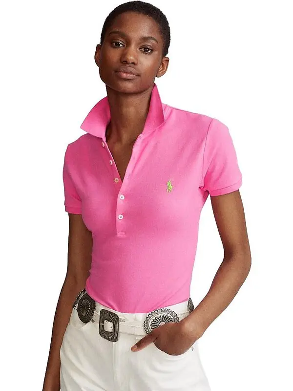Ralph Lauren Slim Fit Stretch Polo Shirt - Dalia Pink