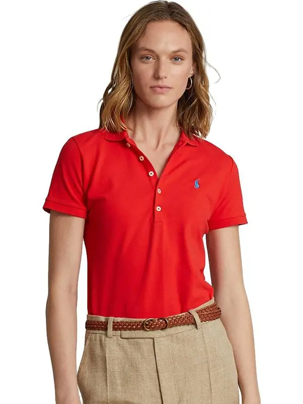 Ralph Lauren Slim Fit Stretch Polo Shirt - Petal Rose