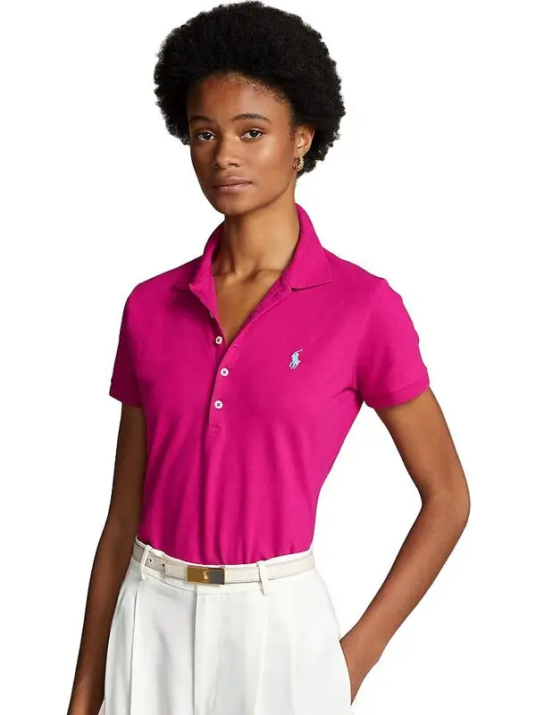 Ralph Lauren Slim Fit Stretch Polo Shirt - Pink Sky