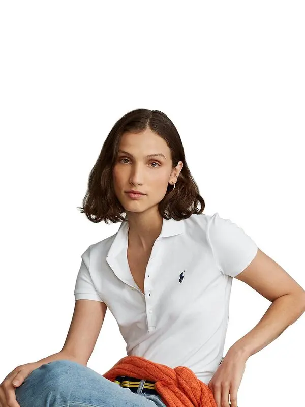 Ralph Lauren Slim Fit Stretch Polo Shirt - White
